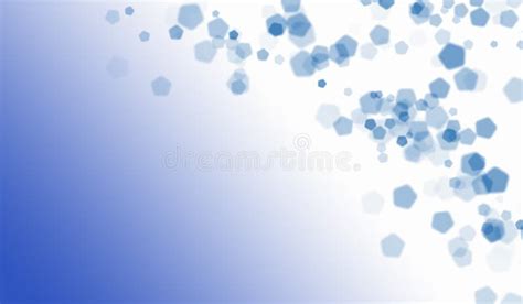 Blue And White Abstract Hexagonal Bokeh Background With Gradient And Blurred Light Effect With