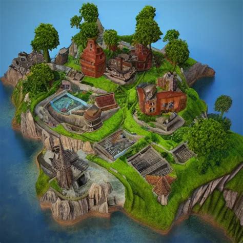 Vexel Map Of A Fantasy World Town Terrain Stable Diffusion Openart