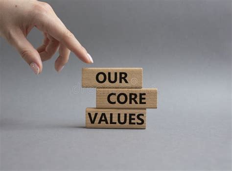 Our Core Values Symbol Concept Words Our Core Values On Wooden Blocks Beautiful Yellow