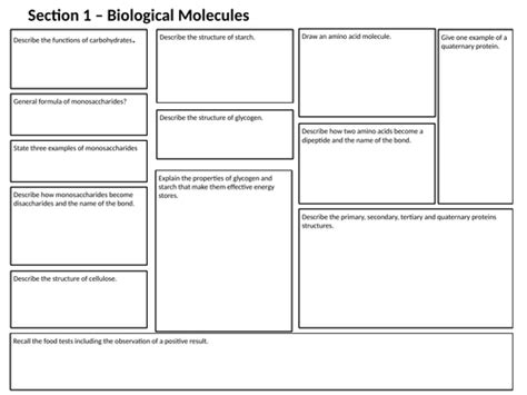 Aqa A Level Biology Revision Mat Bundle Includes All Answers
