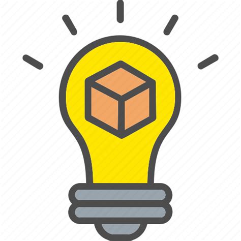 3d Box Bulb Cube Idea Print Printing Icon Download On Iconfinder