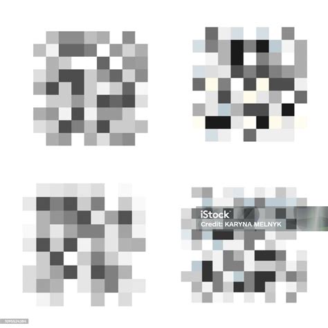 Kumpulan Tanda Pixel Disensor Konsep Bar Sensor Hitam Ilustrasi Stok