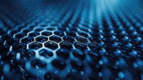 3d Rendering Of A Hexagonal Lattice Structure Made Of Blue Material