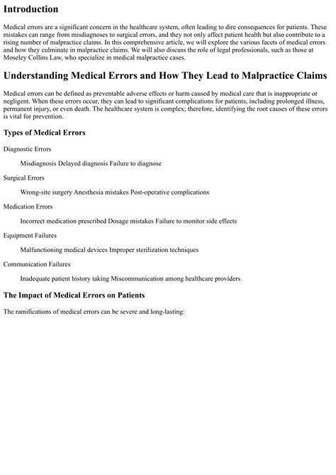 Ppt Understanding Medical Errors And How They Lead To Malpractice Claims” Powerpoint