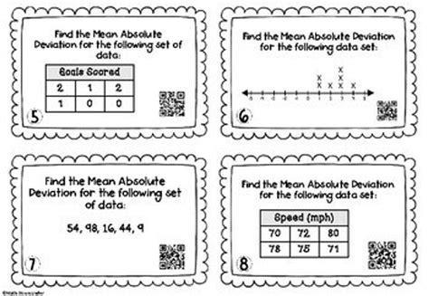 Mean Absolute Deviation Task Cards Pdf And Distance Learning