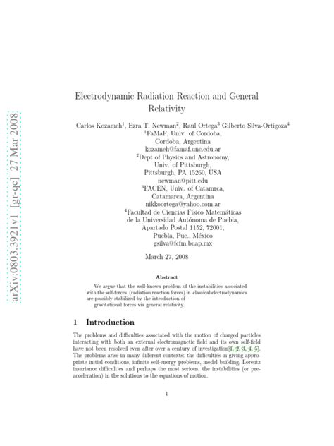 Electrodynamic Radiation Reaction And General Pdf General
