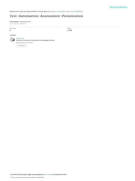 Test Automation Assessment Presentation Pdf Software Testing Focus Group