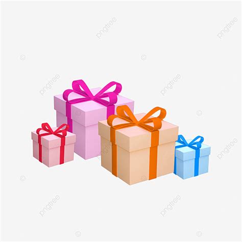 다채로운 3d 일러스트 선물 상자 화려한 분홍 광장 Png 일러스트 및 Psd 이미지 무료 다운로드 Pngtree