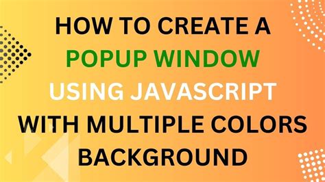 How To Create A Popup Box JavaScript Css YouTube