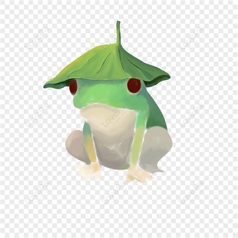 A Clipart Image Of A Green Frog Wearing A Leaf Hat 5876678