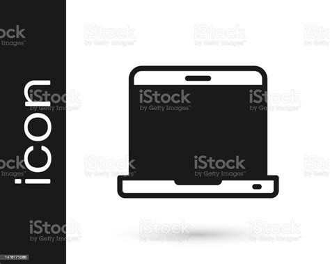 흰색 배경에 격리 된 블랙 랩톱 아이콘 빈 화면 기호가 있는 컴퓨터 노트북입니다 벡터 0명에 대한 스톡 벡터 아트 및 기타 이미지 0명 Lcd 개념 Istock