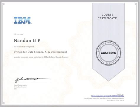 Nandan G P On Linkedin Python Datascience Ai Coursera Certified