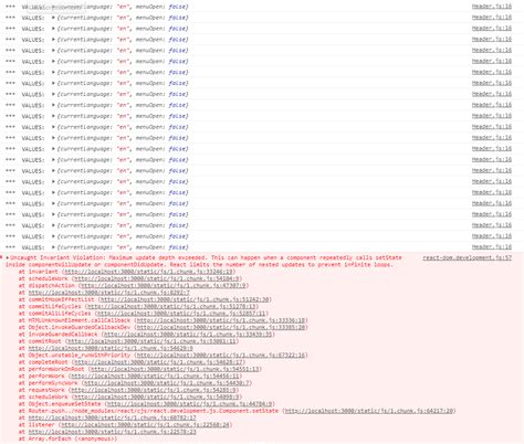 Reactjs React Redux Maximum Update Depth Exceeded Error Stack