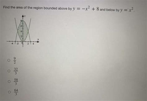 [answered] Find The Area Of The Region Bounded Above By Y X 8 And Below