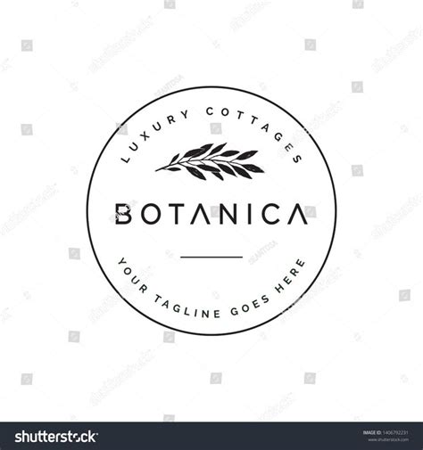 Botanica Logo Concept Nature Leaves Classics Stock Vector Royalty Free