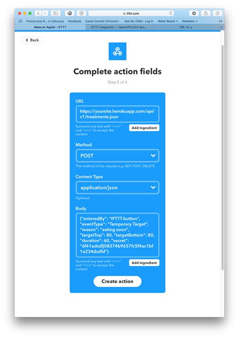 IFTTT Integration Nightscout Documentation Documentation