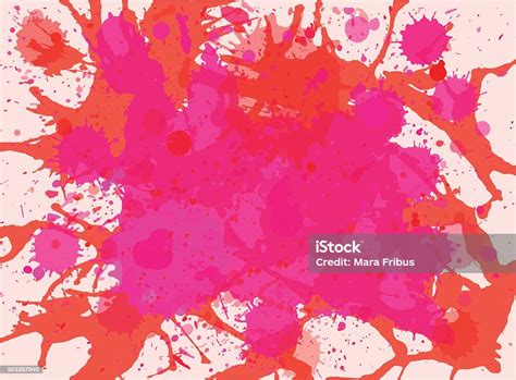 핑크 워터컬러 페인트 배경 Splashes 0명에 대한 스톡 벡터 아트 및 기타 이미지 0명 그런지 이미지 기법 더러운 Istock