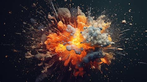 Premium Photo Illustration Of Particle Explosion Generative Ai