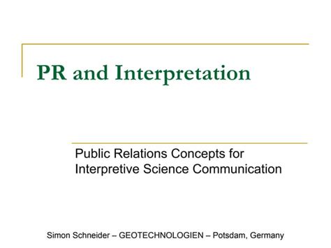Science Interpretation Ppt