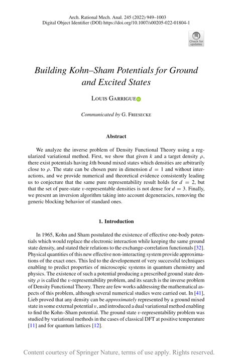 building kohn sham potentials for ground and excited states
