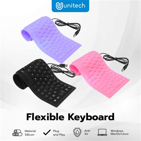 Keyboard Flexible Karet Kabel Mini Usb Flexible Keyboard Anti Air Untuk Komputer Pc Laptop
