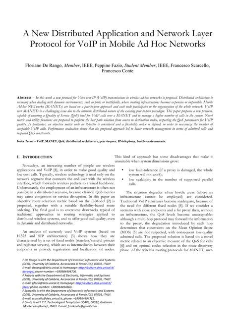 Pdf A New Distributed Application And Network Layer Protocol For Voip