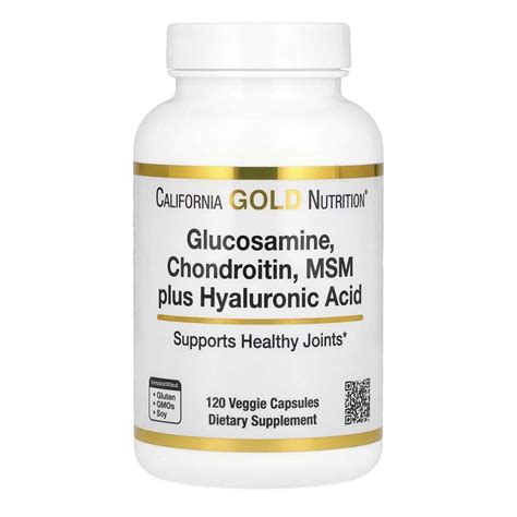 California Gold Nutrition, Glucosamine Chondroitin MSM plus Hyaluronic ...