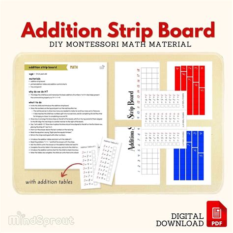 Addition Strip Board Diy Montessori Math Material Extension Activity