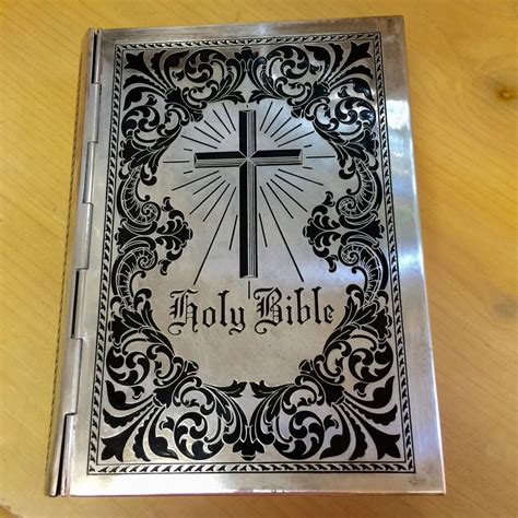Antique 1913 Silver Metal Cover King James Holy Bible 1828372343