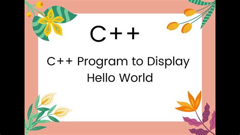 c program to display hello world youtube