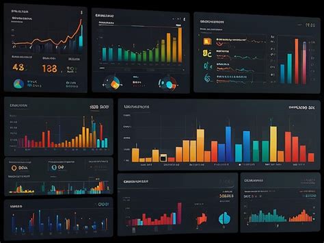 A Futuristic Digital Dashboard Displaying Various Data Visualizations