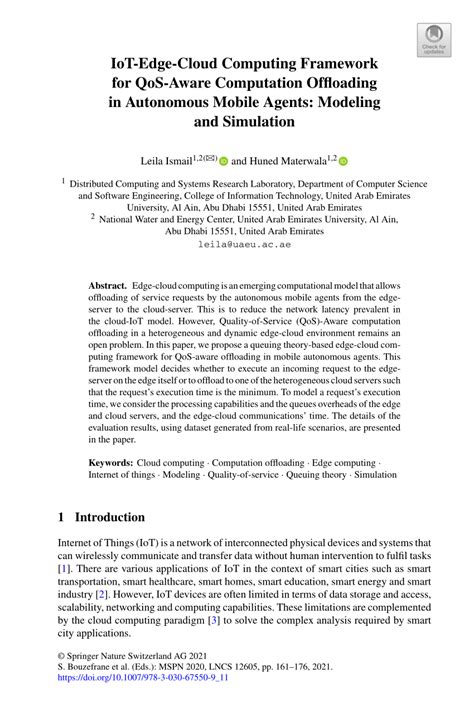 pdf iot edge cloud computing framework for qos aware computation