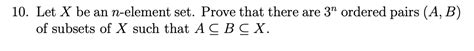solved 10 let x be an n element set prove that there are