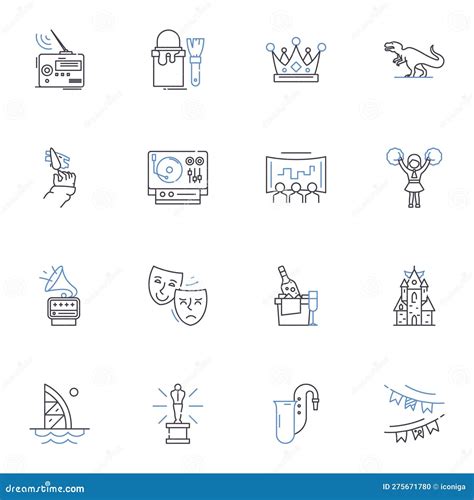 Customer Engagement Line Icons Collection Interaction Participation Communication Connection