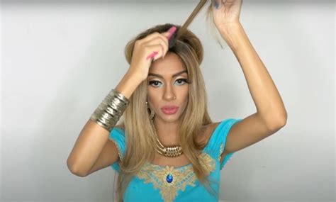 Disneys Princess Jasmine Dress And Hair Tutorial For Halloween Upstyle
