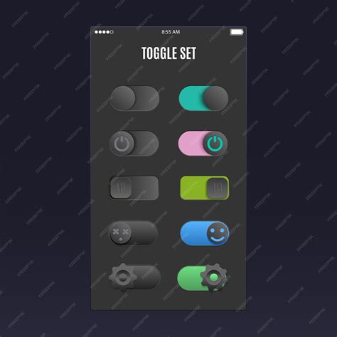Premium Vector Set Of Dark Toggle Switch To Web Design And The Ui Ux
