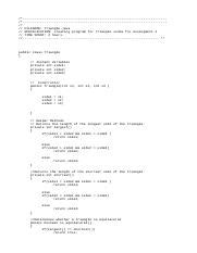 Triangle Java FILENAME Triangle Java SPECIFICATION Creating Program For Triangle