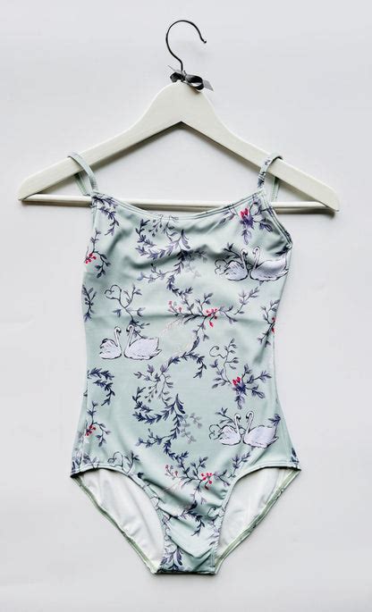 Embroidered Camisole Leotard With Ruching Sage The Collective Dancewear