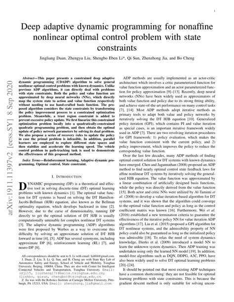 Pdf Deep Adaptive Dynamic Programming For Nonaffine Nonlinear Optimal Control Problem With