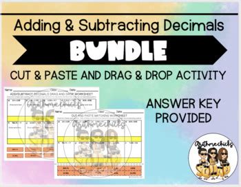 BUNDLE Digital And Printable Add Subtract Decimals Activity By Arithmechicks