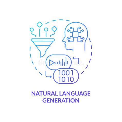 Natural Language Generation Blue Gradient Concept Icon Stock Vector