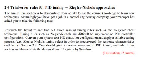 Solved Trial Error Rules For PID Tuning Chegg Com