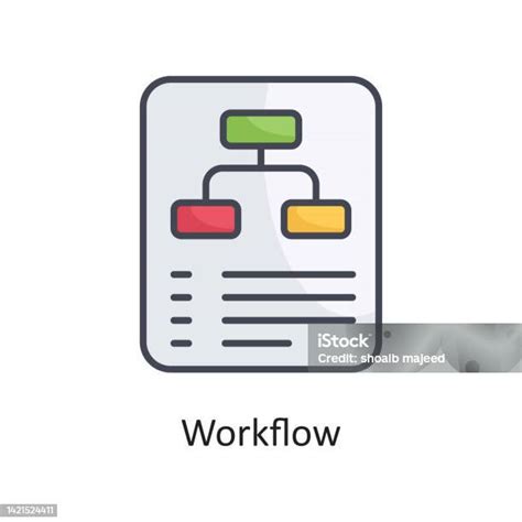 워크플로 채워진 개요 벡터 아이콘 흰색 배경에 그림 그림 Eps 10 파일 개념에 대한 스톡 벡터 아트 및 기타 이미지 개념