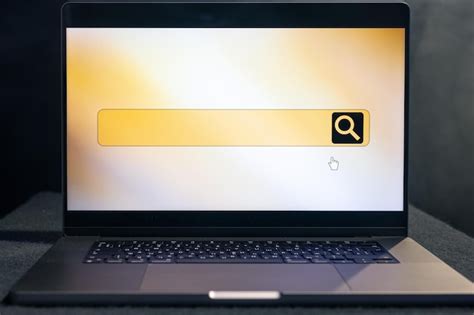 free photo laptop with internet browser search bar on screen