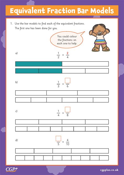 Equivalent Fractions On Bar Models Year 3 Cgp Plus
