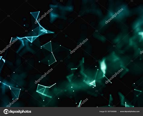 render abstract plexus technology design network communications — stock