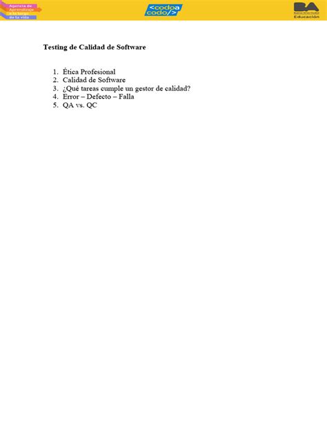 01u2d1 Teoría Del Testing Unidad 2 Teoria De Testing Pdf Calidad