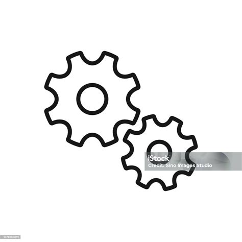 톱니바퀴의 편집 가능한 아이콘 흰색 배경에 격리된 벡터 그림 프레젠테이션 웹 사이트 또는 모바일 앱에 사용 개념에 대한 스톡 벡터 아트 및 기타 이미지 Istock