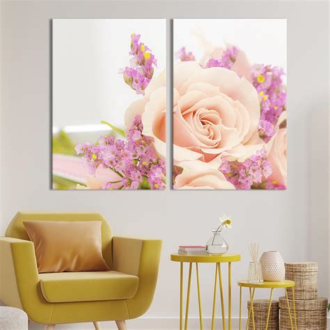 ᐉ Модульная картина на холсте Диптих Нежный букет 71x51 см 213 2