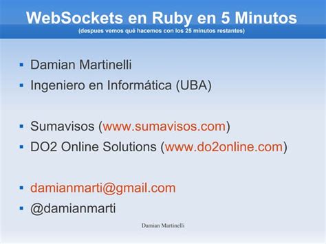 Websockets En Ruby En 5 Minutos Pdf